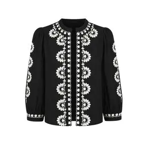 ROSE & NANCY Embroidered Throw-on Jacket