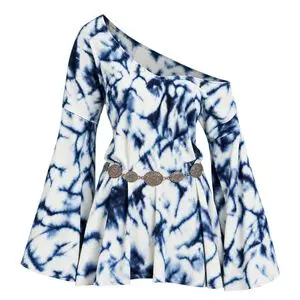 Sab Studio Elowyn Mini Dress With Belt - Black/blue