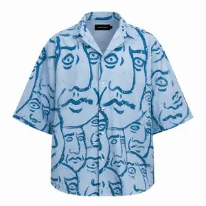MYSIMPLICATED Faces Short Sleeve Shirt - Blue