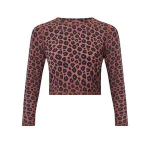 leopard print performance tops for women