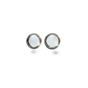 LAURA DAILI Moon Tiny Mirror Earrings - Silver