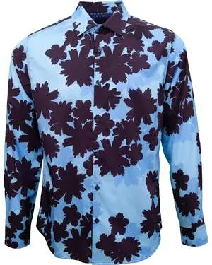 LORDS OF HARLECH Norman Salerno Floral Shirt - Blue