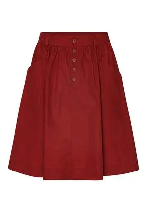 GROBUND A-line Skirt With Button Detail