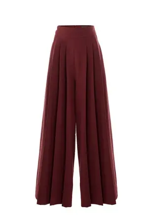 EXQUISE Wide-leg Pants With Pockets - Red