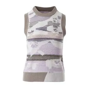 FULLY FASHIONING Malaya Inlay Knit Vest - Pink