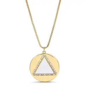 GLAMROCKS JEWELRY Triangle Mirror Pendant Necklace - Silver
