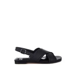 RAG & CO Classic Cross-strap Buckled Flats
