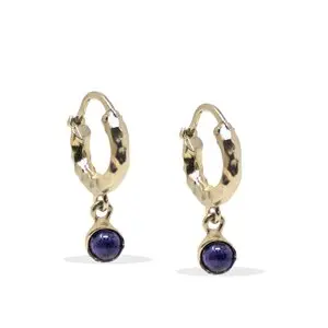 VINTOUCH ITALY Gold Iolite Hoop Earrings - Gold/blue