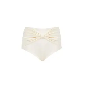 DECOLET THE LABEL Lilly High-waisted Bikini Bottoms - White