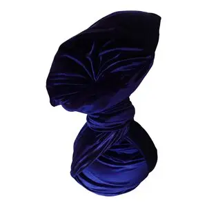 ROMER MILLINERY Twisturban Turban In Velvet - Blue