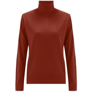 PERALUNA Valeria Fine Knit Turtleneck Pullover - Brown