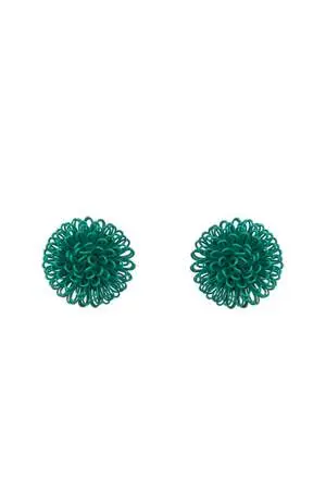 Pat’s Jewelry Clip-on Pompom Earrings - Green
