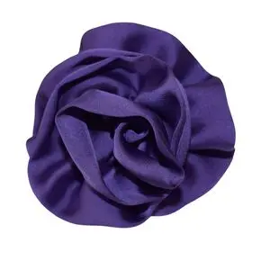 SYLKI Flower Applique Satin Scrunchie Purple