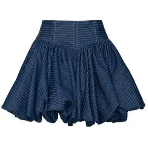 OFUURE Denim Pinstripe Rumi Bubble Mini Skirt