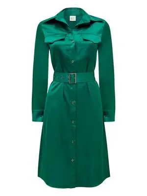 WHY MARY Jackie Satin Trench Coat Dress