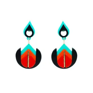 GISSA BICALHO Acrylic Dangle Earrings Red