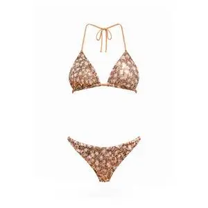 CHIARELLA Bambi Print Sequin Bikini Bottom