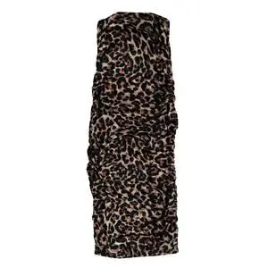 CIRCULAR PATH Leopard Print Ruched Skirt