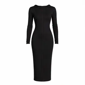 THE ETHOS STUDIO Sarah Midi Dress - Black