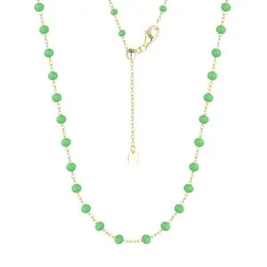 KAMARIA Enamel Beaded Chain Necklace - Green