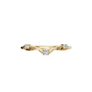 AYA FINE JEWELRY 18k Gold Curved Ring With Lab-grown Diamonds - White/rose Gold/yellow