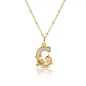 KASUN LONDON Plated Initial Pendant Necklace - Gold
