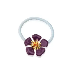 MILOU JEWELRY Primrose Flower Ponytail Holder - Purple