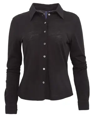 LORDS OF HARLECH Merino Wool Jersey Shirt - Black