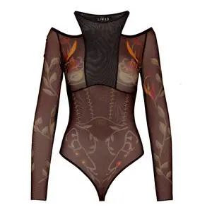 LIMAR Floral And Thorn Print Bodysuit
