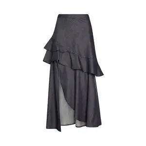 LAHIVE Detachable Denim Skirt - Blue