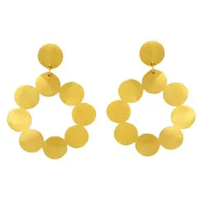 GEM BAZAAR JEWELLERY Sun Disc Hoop Earrings