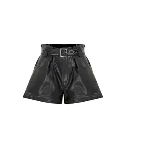 NAZLI CEREN Louis Vegan Leather Shorts