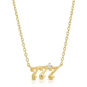 ZEPPLIN THE LABEL Angel Number 777 Pendant Necklace - Gold