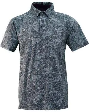 LORDS OF HARLECH Pietro Tribune Paisley Polo Shirt - Grey