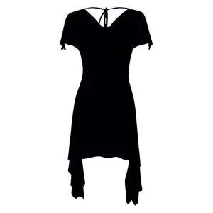 WHY MARY Athena Asymmetrical Backless Mini Dress - Black