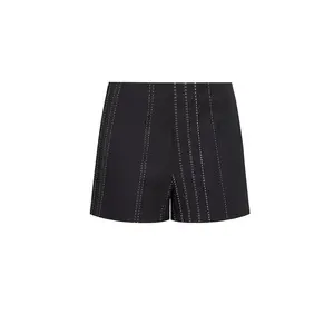 MAYAMU Sable Mini Shorts With Asymmetric Stitch
