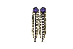 VICKISARGE Shooting Star Dangle Earrings - Gold/purple