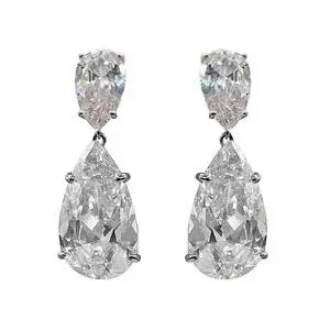 Large Diamond Drop Earrings