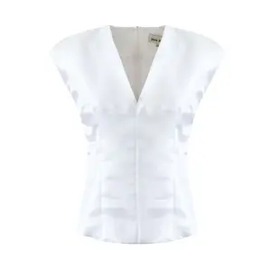JULIA ALLERT Structured-fit Cap-sleeve V-neck Blouse