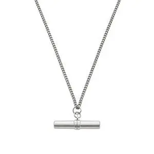 BERMUDA WATCH COMPANY Maivelle Blair T-bar Curb Chain Necklace - Silver