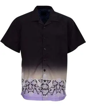 LORDS OF HARLECH Ralph Border Paisley Camp Shirt - Black