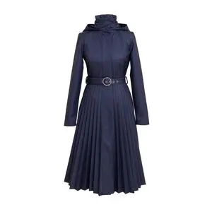 RAINSISTERS Fit & Flare A-line Coat With Pleated Skirt - Blue