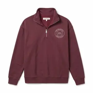 MIMHÍ MAISON Oversized Half-zip Sweatshirt - Red