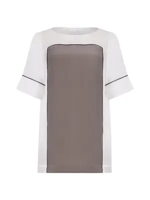 HELENE GALWAS Kaja" Two-tone Silk Shirt