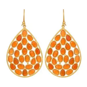 OPIUM JEWELS Monsoon Jali Drop Earrings - Gold/yellow