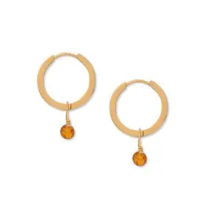 A WEATHERED PENNY Amber Charm Hoop Earrings - Gold/yellow