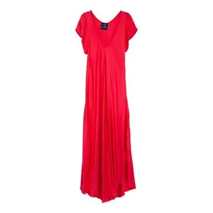 TANTRA SPAIN SL Long Silk V-neck Dress - Red