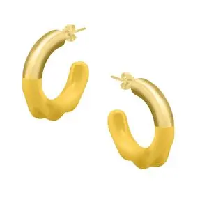 LUNAYA JEWELRY Abstract Molten Hoop Earrings - Yellow
