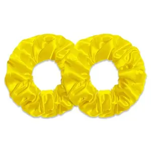 6FIFTYTWO® Pure Mulberry Silk Scrunchies Set Of 2 - Yellow