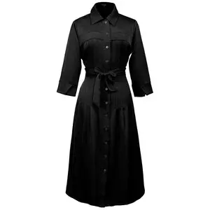 SMART AND JOY Stitched Pleats Shirt-dress - Black